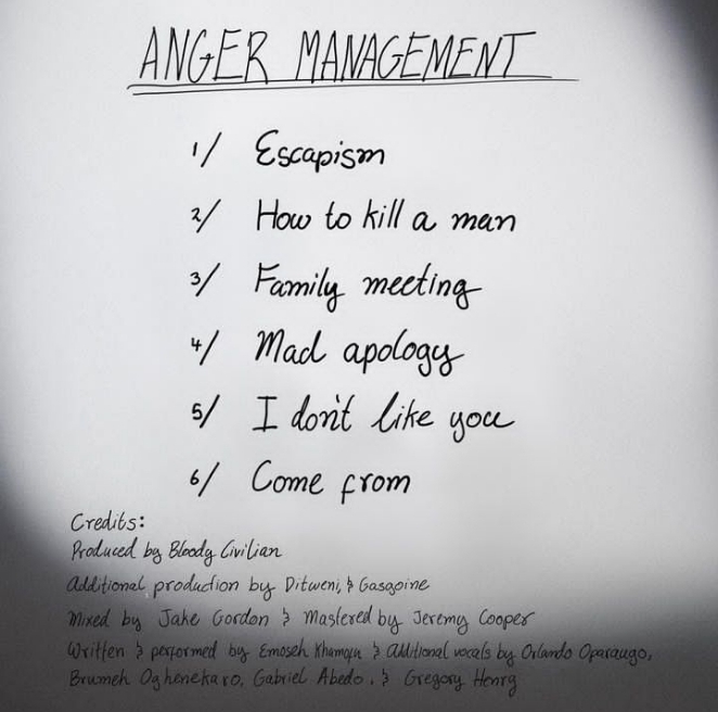 Music Review: Bloody Civilian's Anger Management - The Upper Entertainment